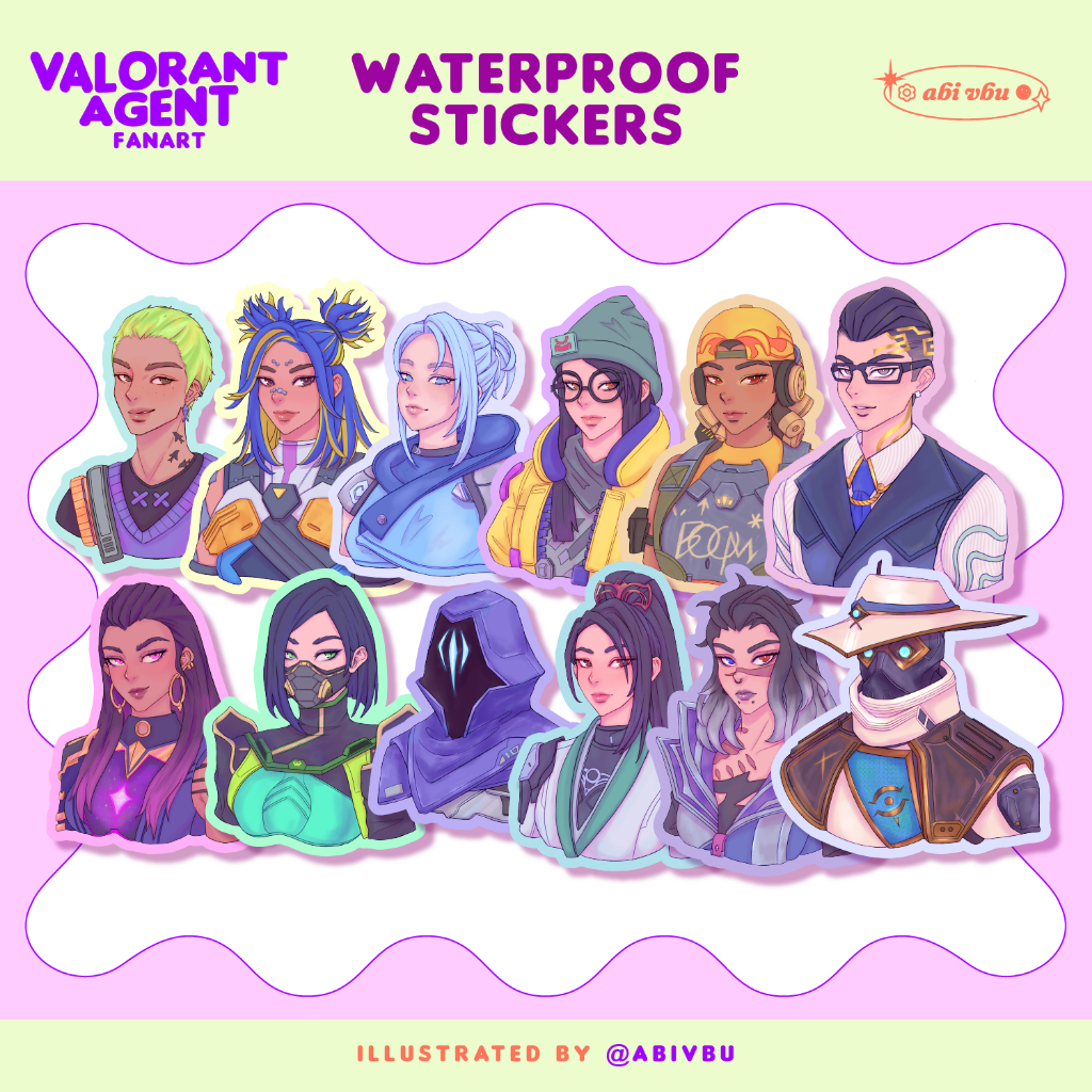 Valorant Laptop Sticker: Waterproof Vinyl Fanart Stickers by AbiVbu ...