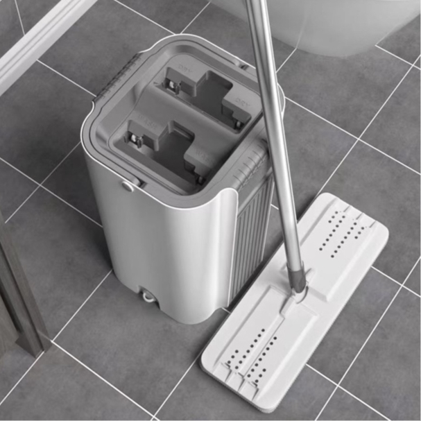 2-in-1 self-cleaning wet and dry mops with extruded bucket superfiber ...