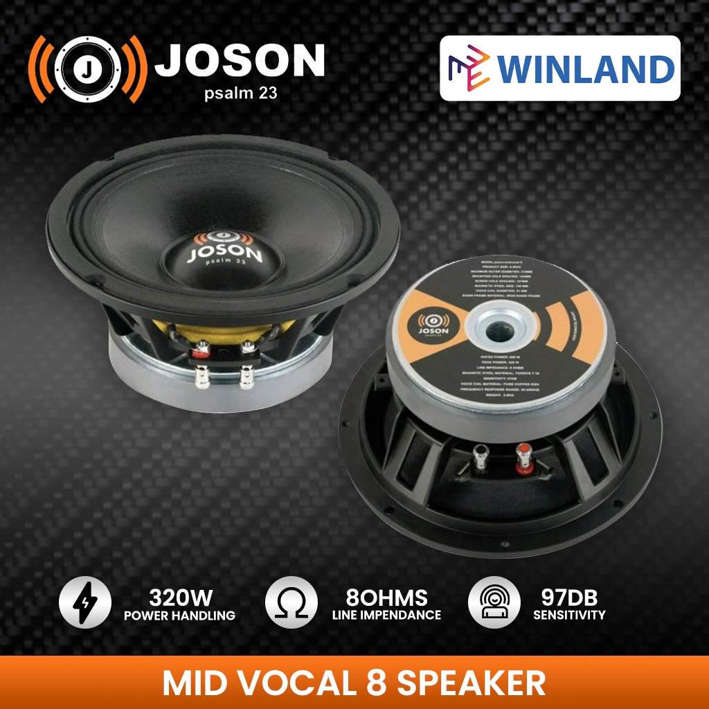 Joson by Winland 1pc Mid Vocal 8 Professional 8 Inches Mid Speaker ...