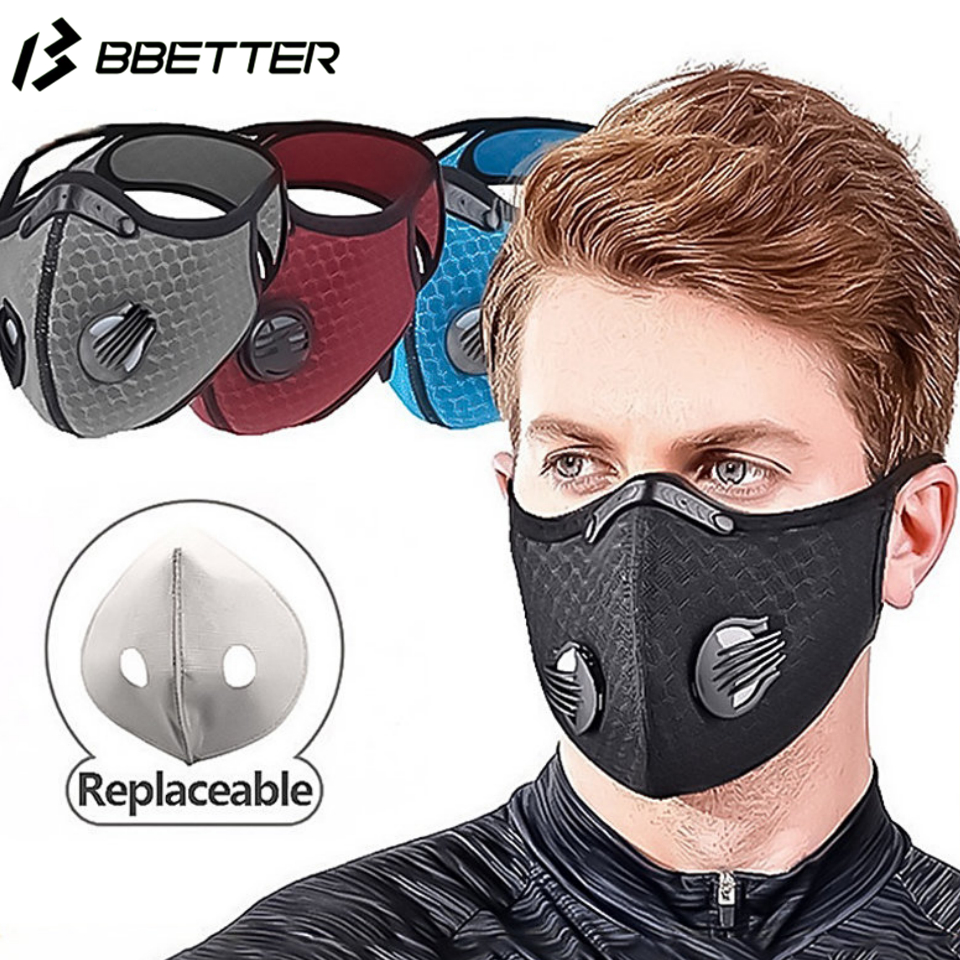 KN95 Washable Masks Double Valve Outdoor Sport Riding Mask 3D Mask ...