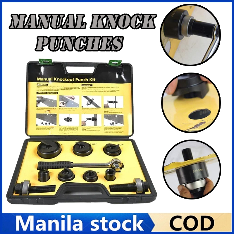 1/2" to 2" Manual Knock Out Punch Driver Kit Knockout Punches Set Model ...