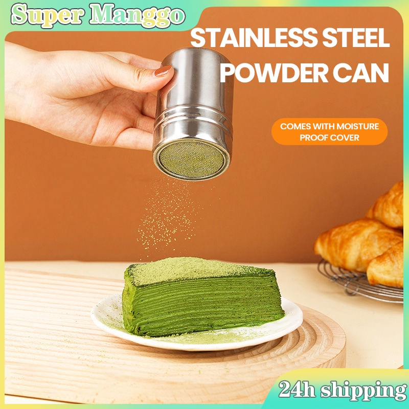 Powder Sugar Shaker With Lid Stainless Steel Powder Shaker Powder ...