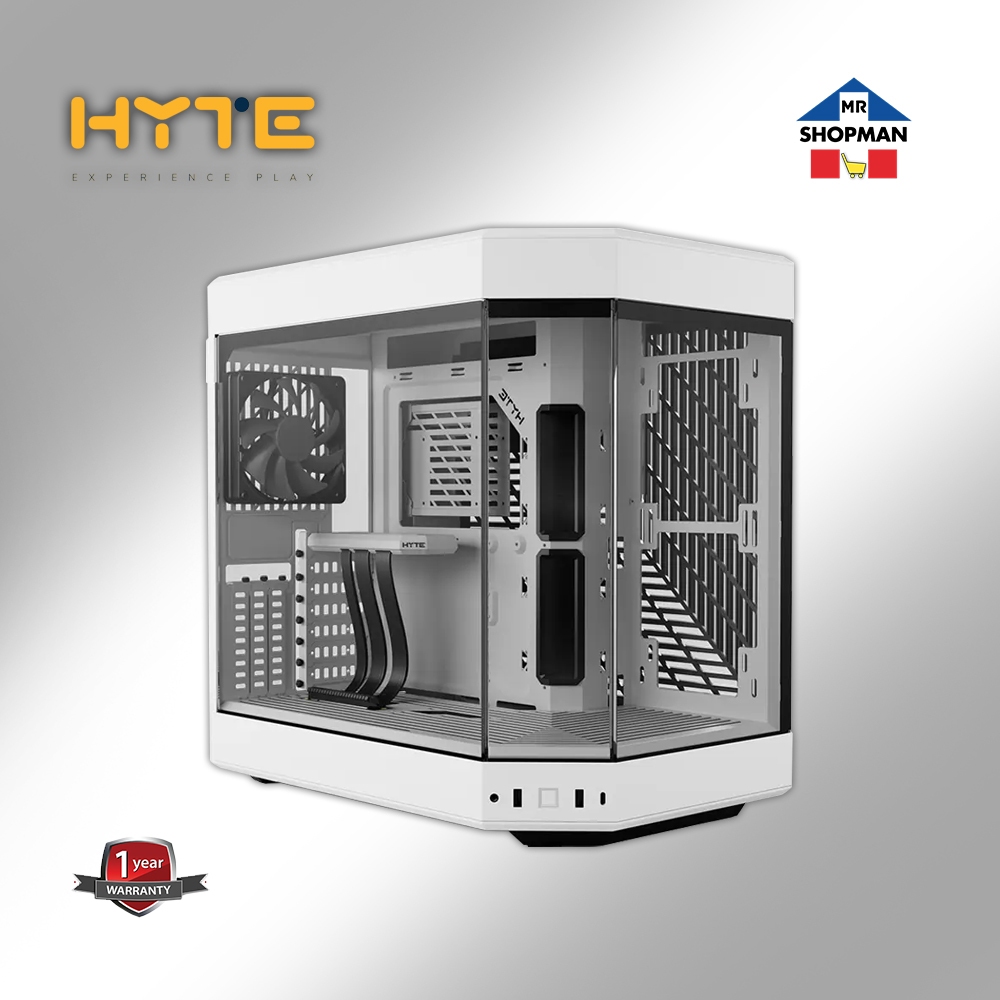 Hyte Y60 Dual Chamber White Black + LCD Side Screen Add On ATX Case ...