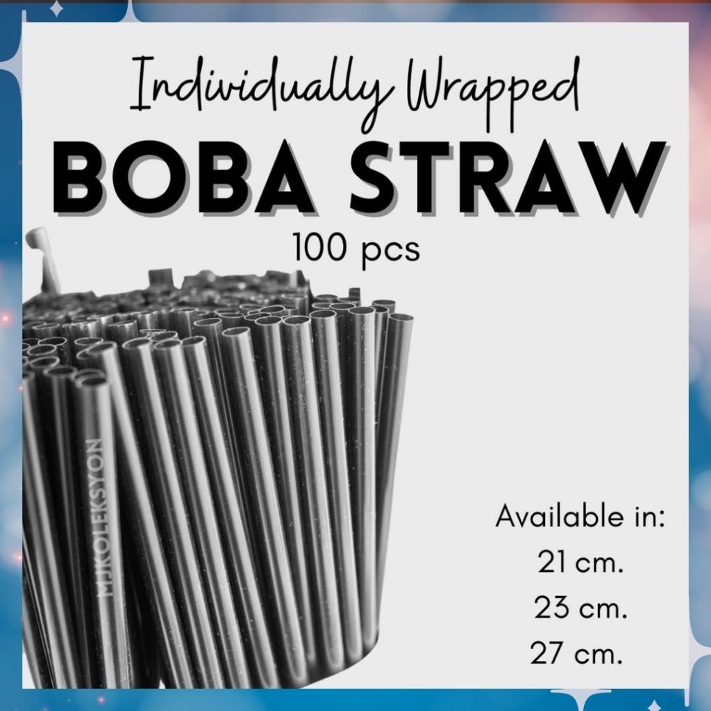 100pcs Boba Straw Individually Wrapped 27cm 23cm 21cm | Shopee Philippines