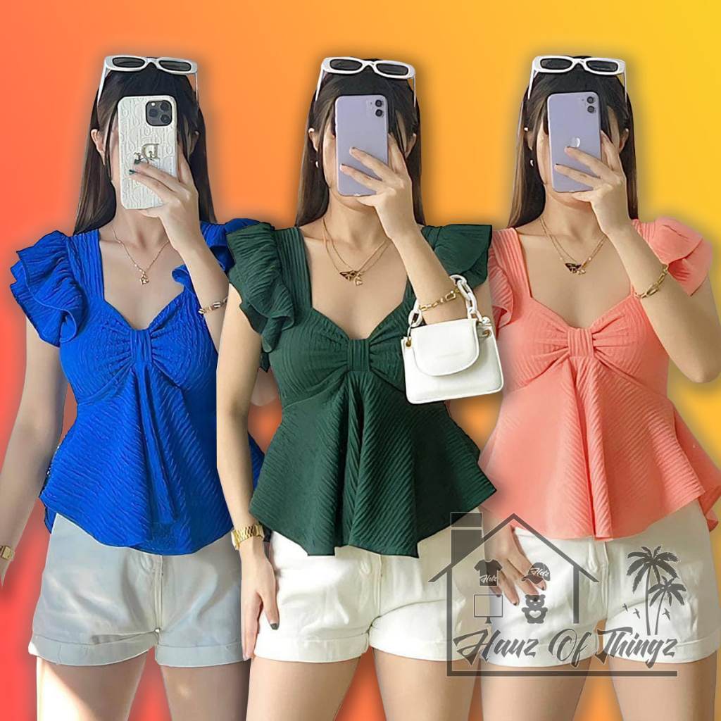 HOTZ Liyan Bark Crepe Top XS - MEDIUM | Shopee Philippines