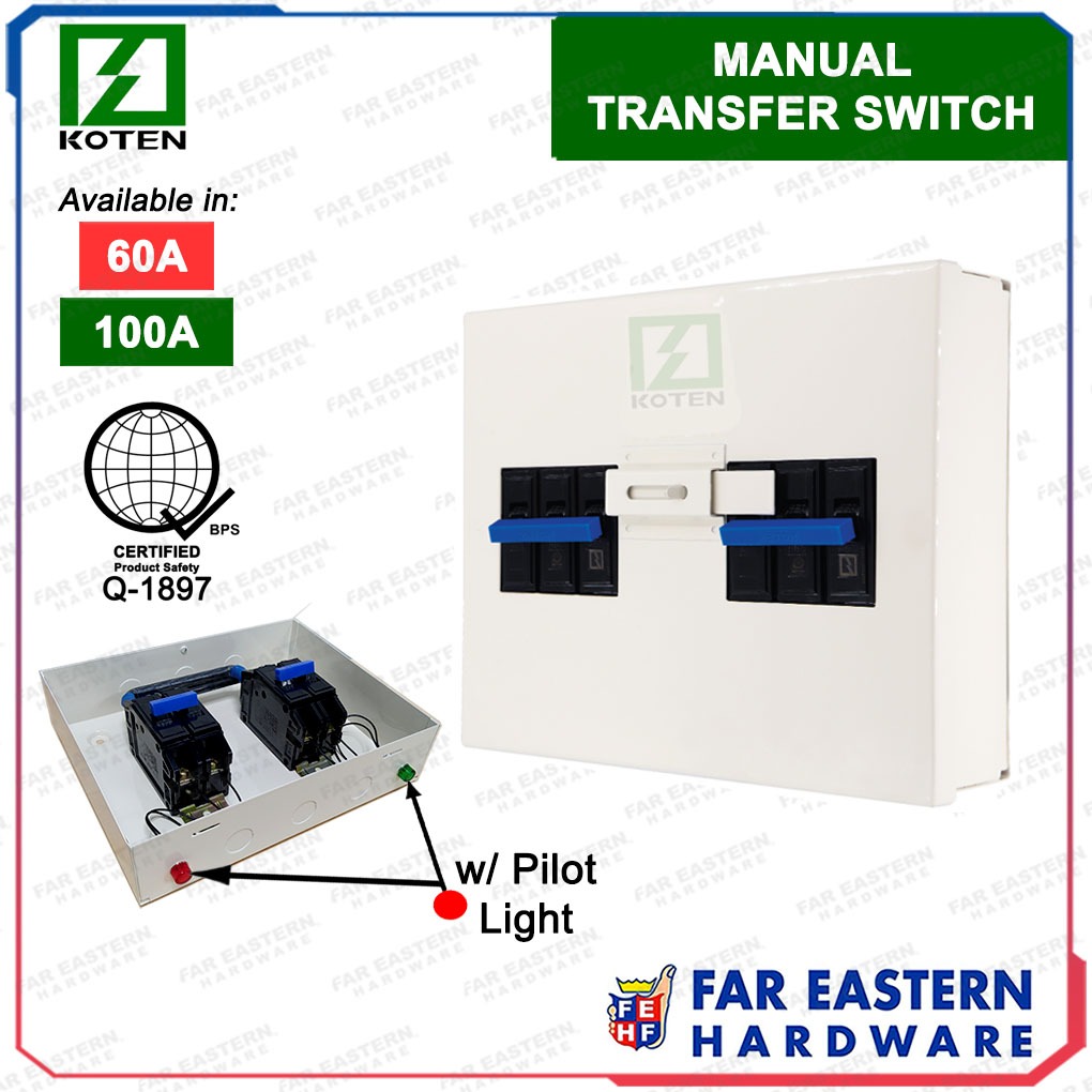 KOTEN Manual Transfer Switch Electrical Safety Circuit Breaker 60A ...
