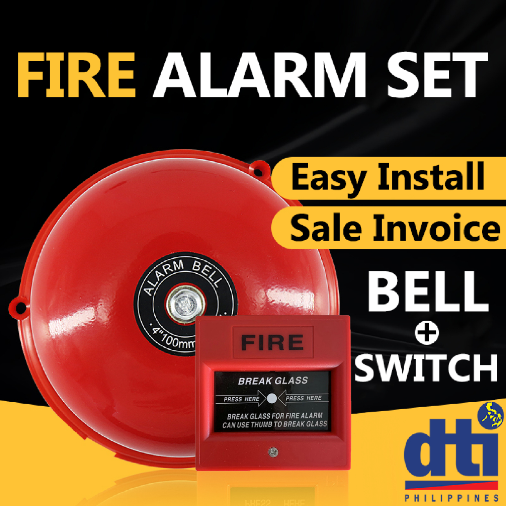 4/6/8/10/12 Inch Fire Alarm Bell with Manual Call Point, 100dB Loud, AC ...