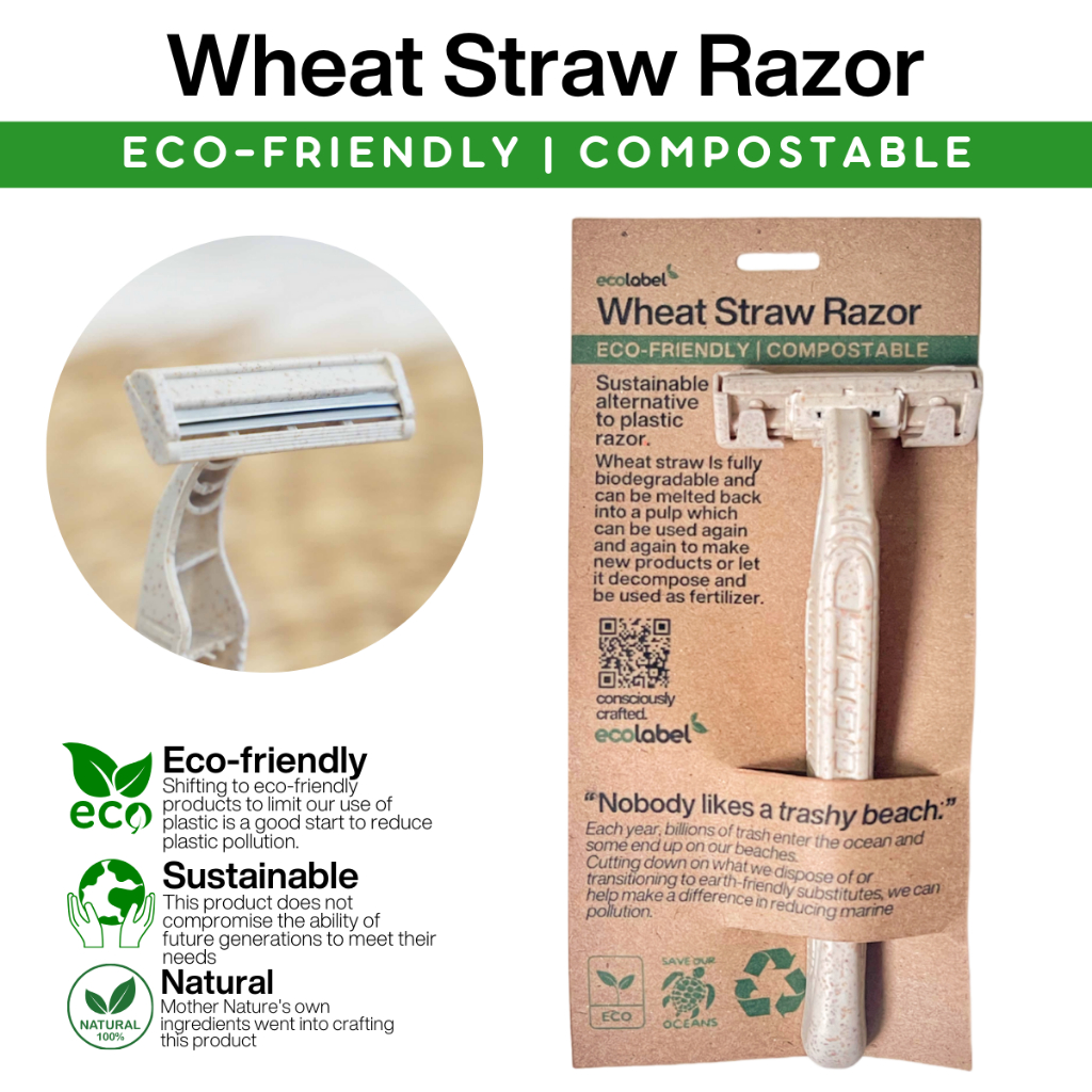 Eco-Friendly Wheat Straw Razor 100% Biodegradable Compostable ...