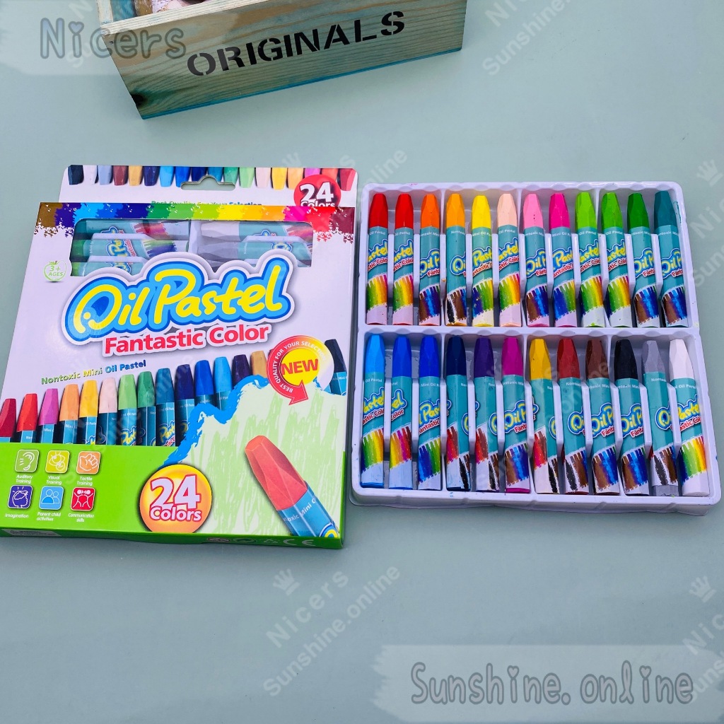 24colors Oil pastels Fanstastic Excellent color Non-Toxic #018-24 ...