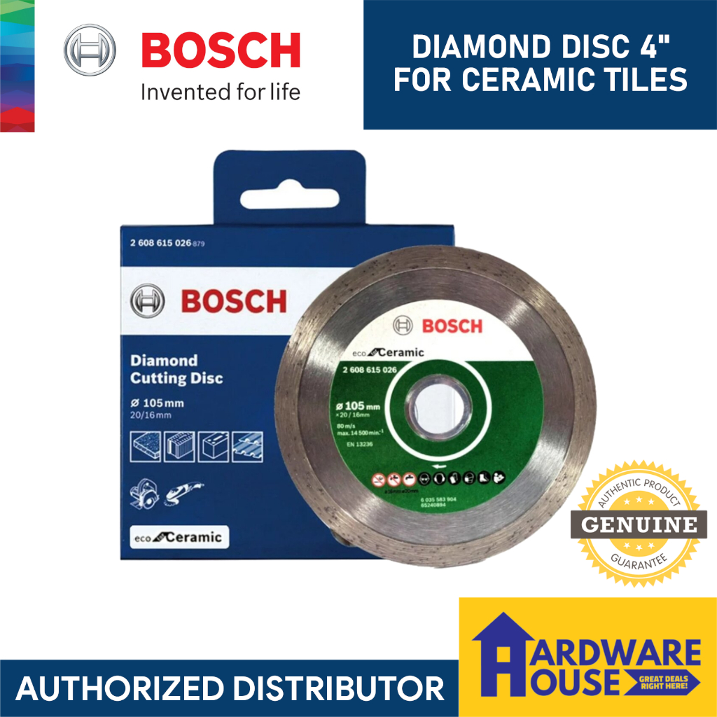 ORIGINAL BOSCH Diamond Disc 4" For Ceramic Tiles Turbo Thin For Angle ...
