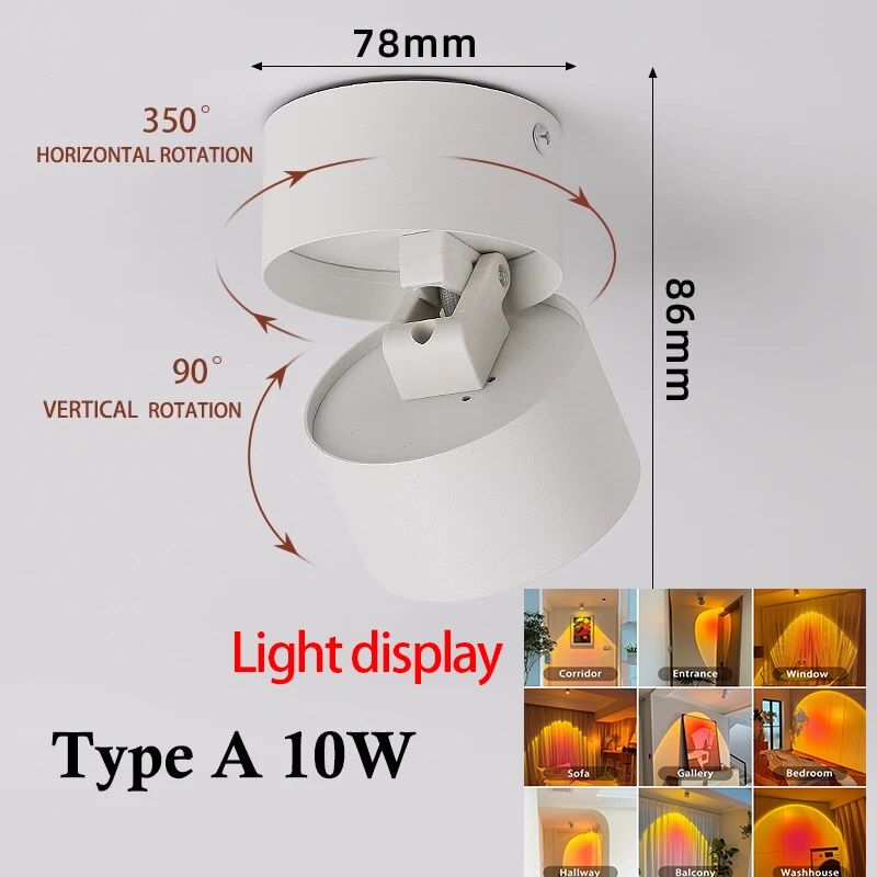 Foldable Downlight 3Colors Pin Light Ceiling Lamp Surface Mounted ...
