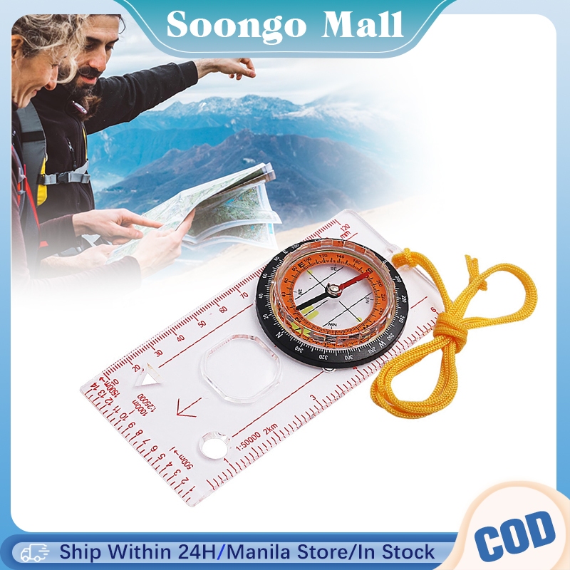 Outdoor Compass Lightweight Baseplate Map Compass With Magnifying Glass ...