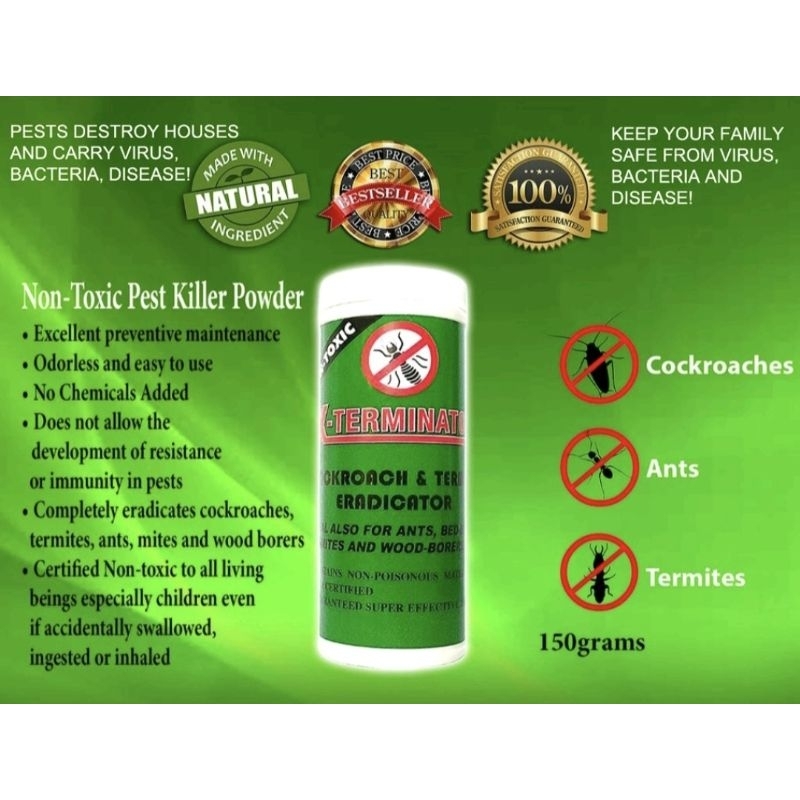 XTerminator 100% Non-Toxic Cockroach, Termite and Ant Killer Powder ...