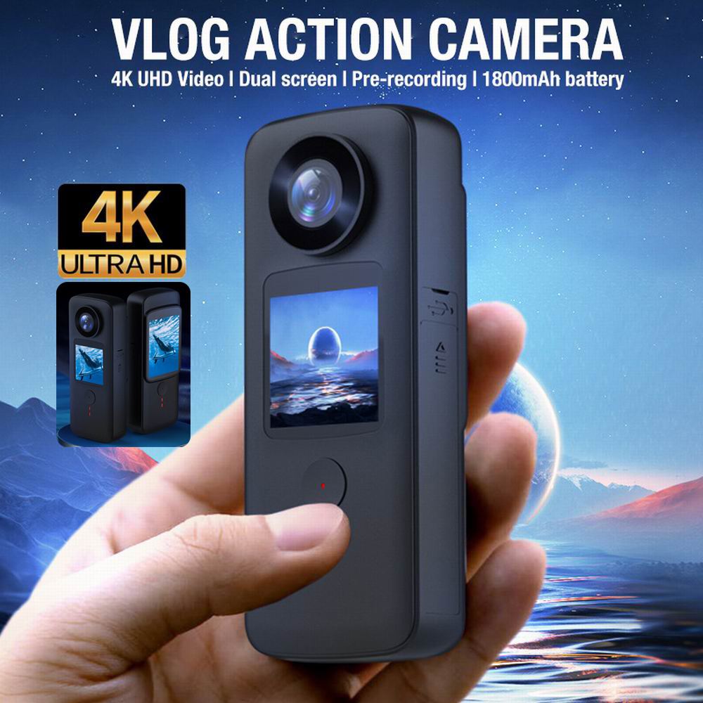 Yoosee A200 4K HD Vlog Action Camera dual screen anti-shake video recorder outdoor waterproof ...