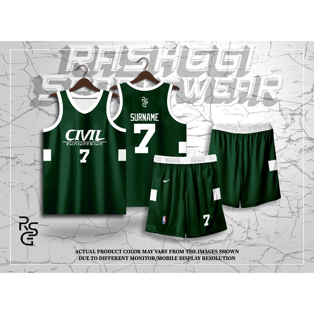 2024 RSG Customized Jersey Full Sublimation Plain Green and White ...