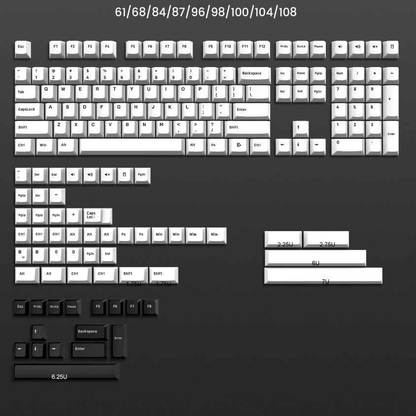 MD x Womier | Keycaps | 168 Keys BOW WOB PBT Double-shot Cherry Profile ...