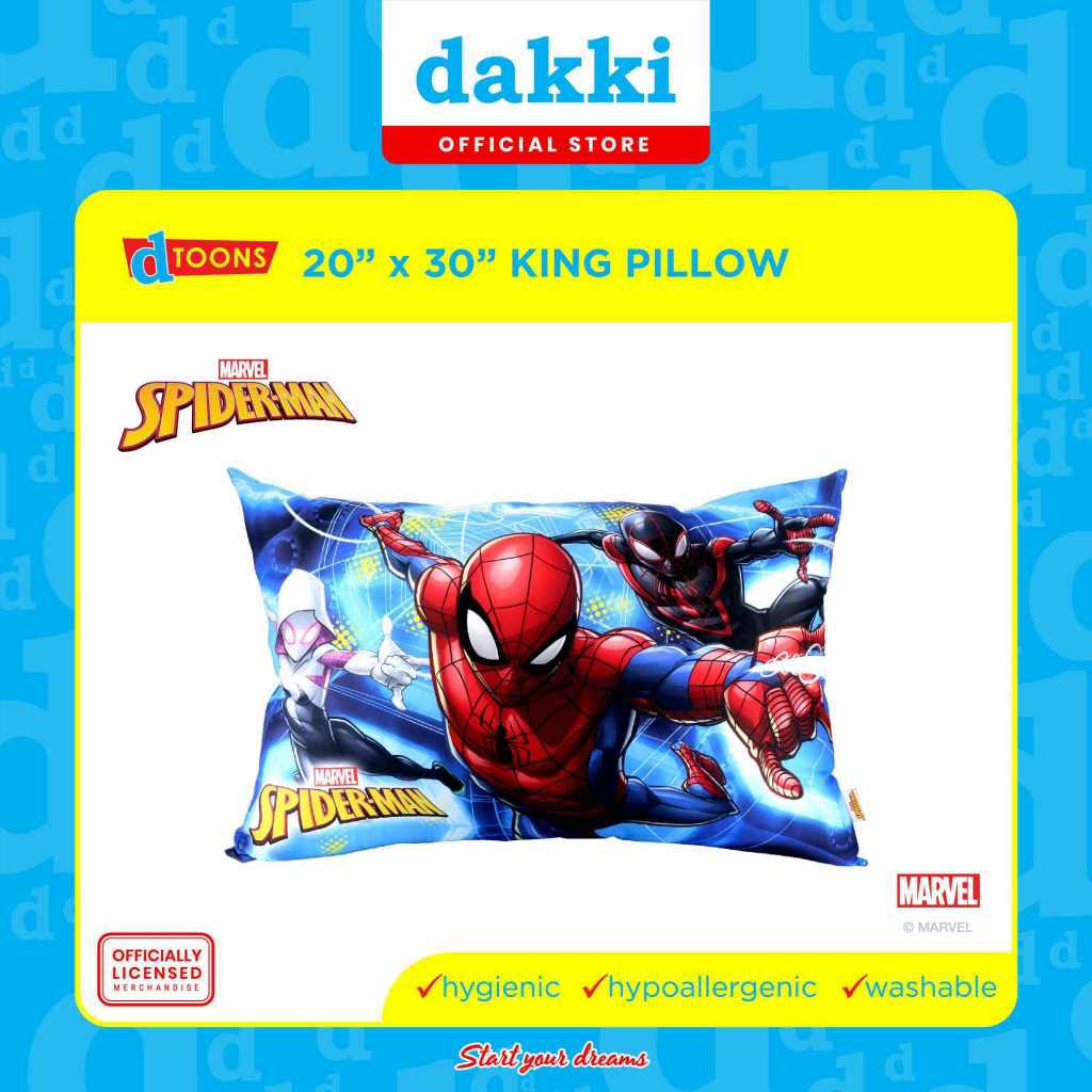 SPIDERMAN PILLOW DAKKI KING SIZE 20*30 | Shopee Philippines