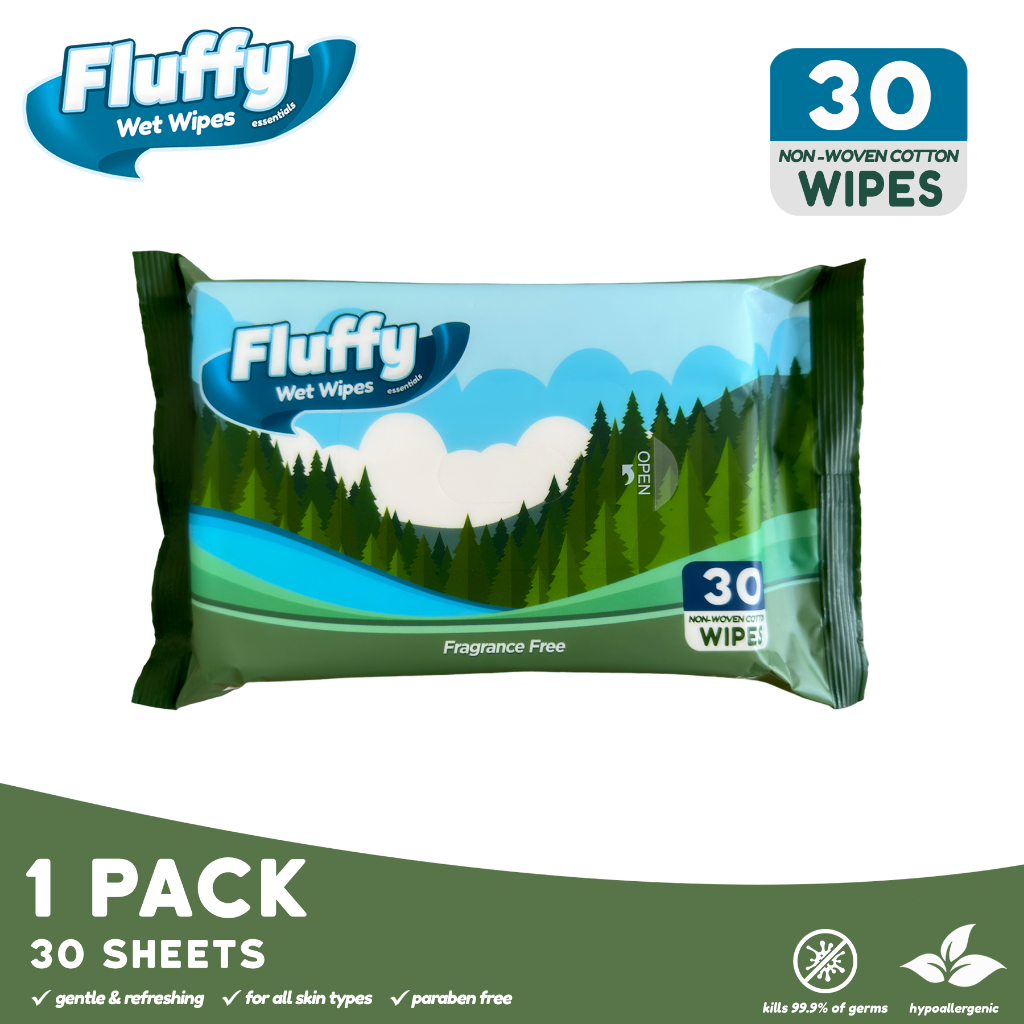 Fluffy Fragrance-Free Wet Wipes 30's (SINGLE PACK) | Shopee Philippines
