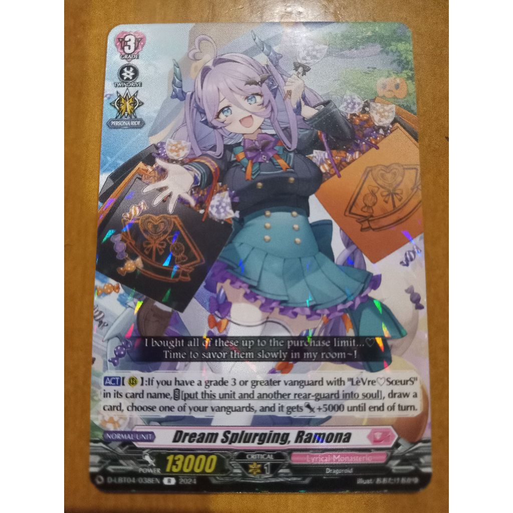 CFV Dream Splurging, Ramona Rare FR D-LBT04 Cardfight Vanguard English ...