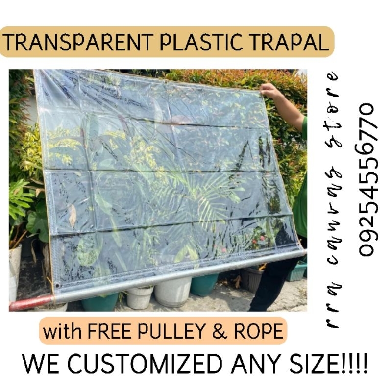 (9ft x 20ft) GAUGE 16 ROLL UP WITH PULLEY AND ROPE TRANSPARENT PLASTIC ...