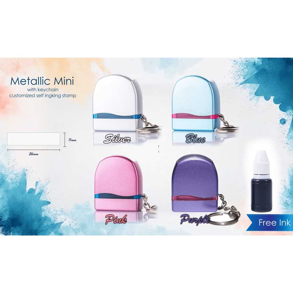 iStamp Metalic Mini | Customized Self Inking Stamp + Free Ink | Shopee ...