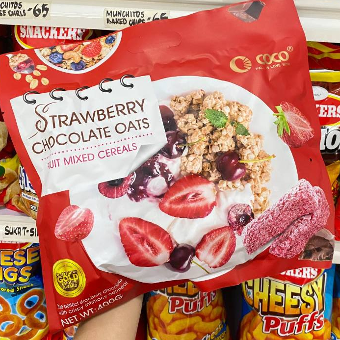 COCO STRAWBERRY CHOCOLETE OATS FRUIT MIXED CEREAL (400g/35pcs) SNACKS ...
