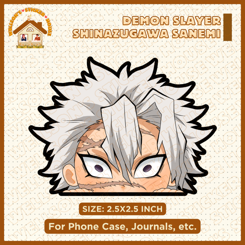 Anime Demon Slayer Shinazugawa Sanemi Vinyl Waterproof Matte Peeker ...
