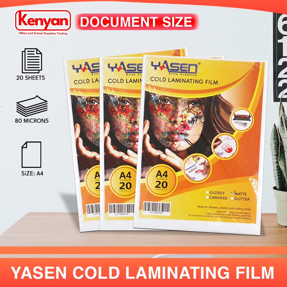 YASEN Cold Laminating Film Photo Top A4 [ Glossy, Matte, Glitter ...