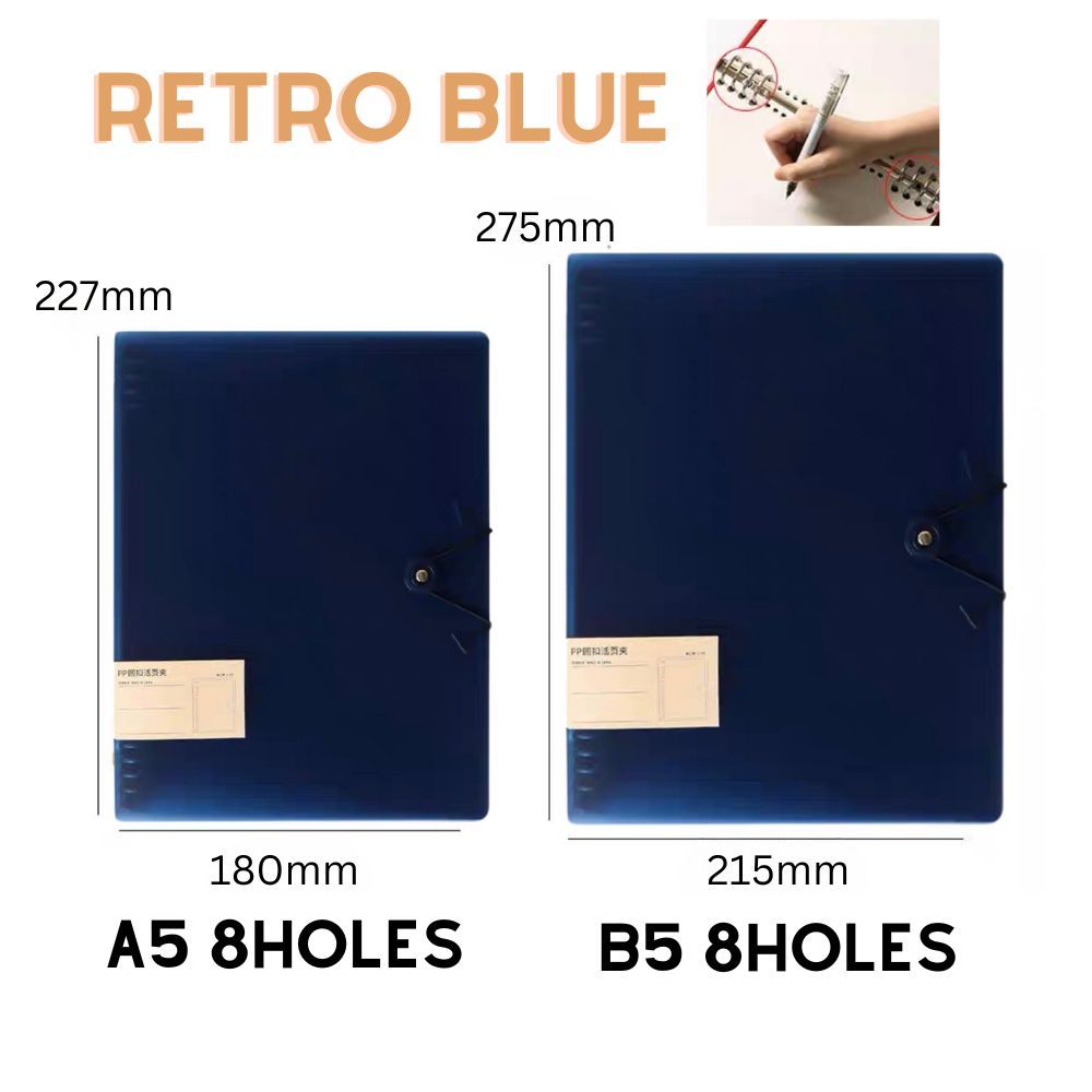 Retro Color Shackle Loose-leaf Binder Notebook Cover A5/B5 PP Frosted ...