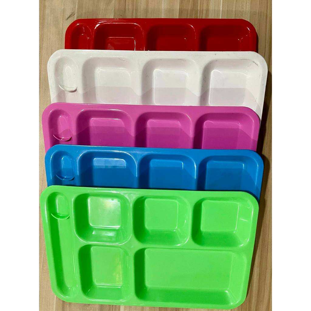 Plastic #8005 Rectangular Lunch Tray Dinner Tray 6 Holes for Home ...