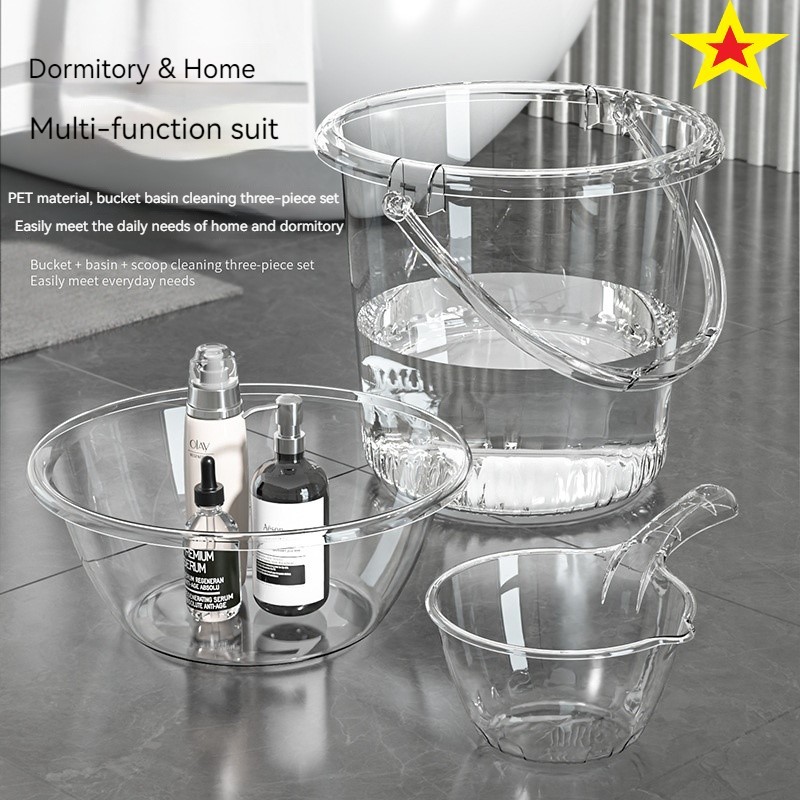 Plastic Clear Hand Bucket Laundry Bucket Thick Transparent Timba Tabo Basin for Home or ...