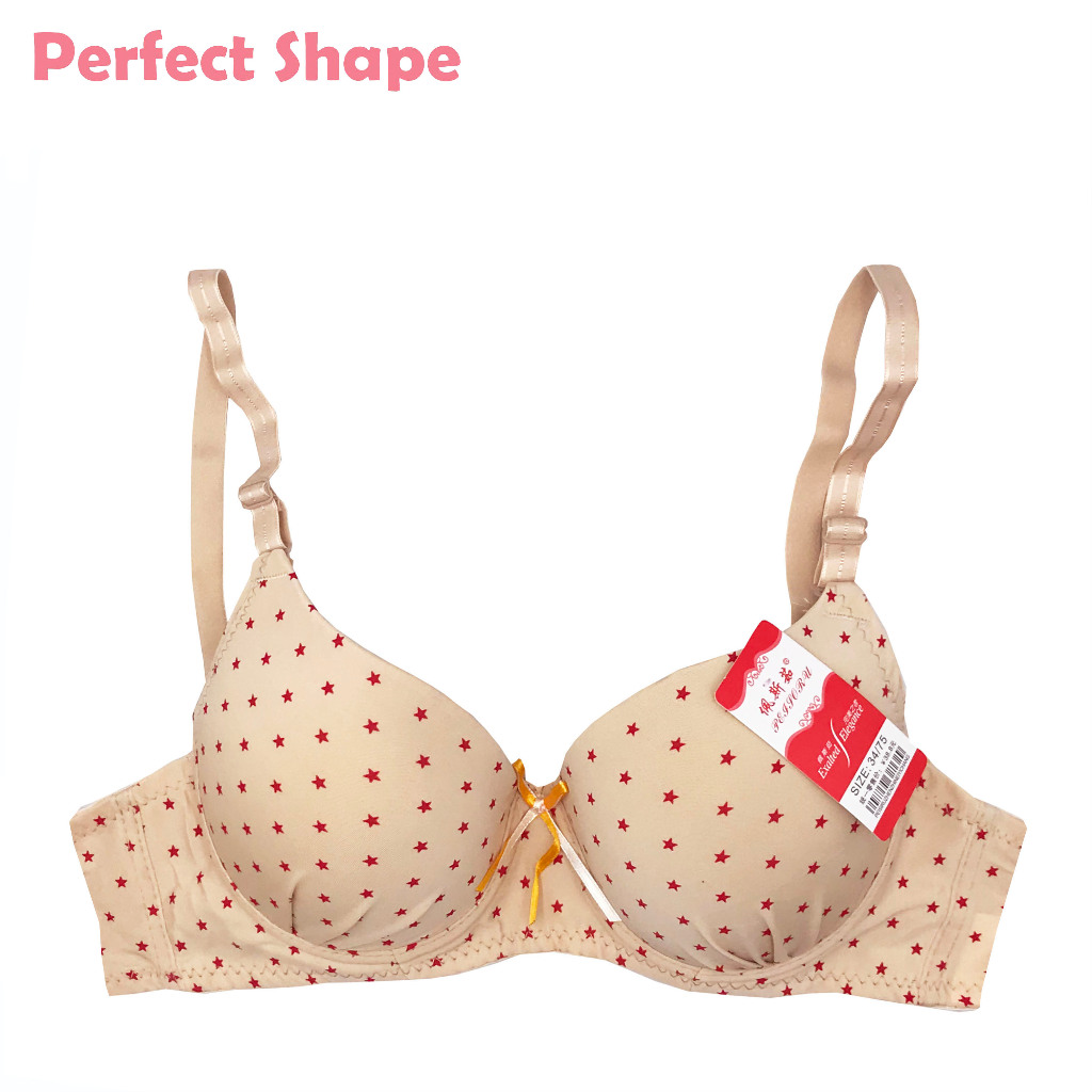Perfect Shape Cup A Bra Star Print Polka Dots Padded Underwire and ...