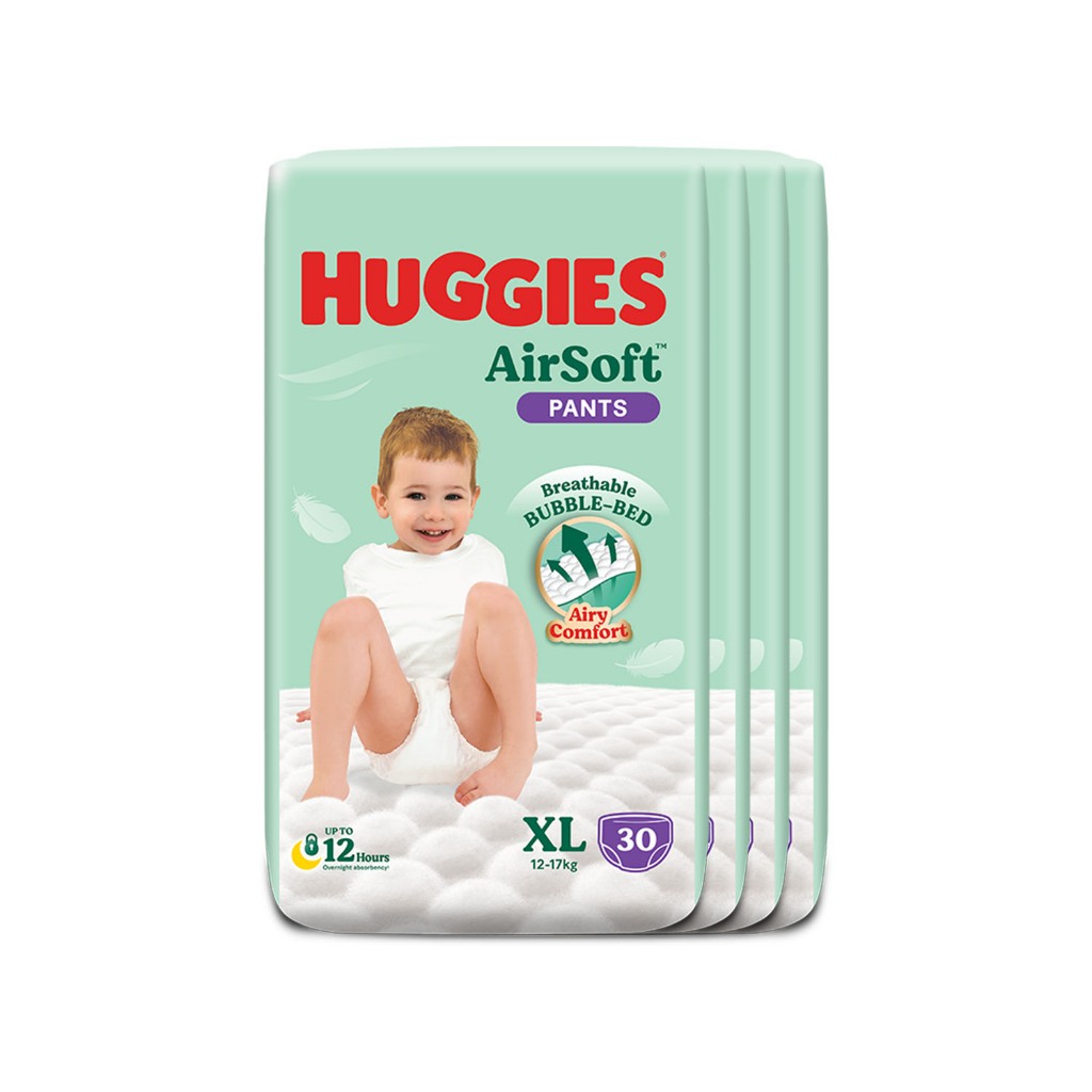 Huggies AirSoft Pants XL - 30 pcs x 4 packs (120 pcs) | Shopee Philippines