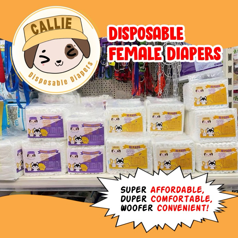 Callie Pet Disposable Female Dog Diapers (10pcs per pack) | Shopee ...