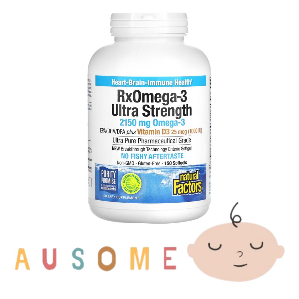 Ausome | Natural Factors, RxOmega-3 with Vitamin D3, Ultra Strength ...