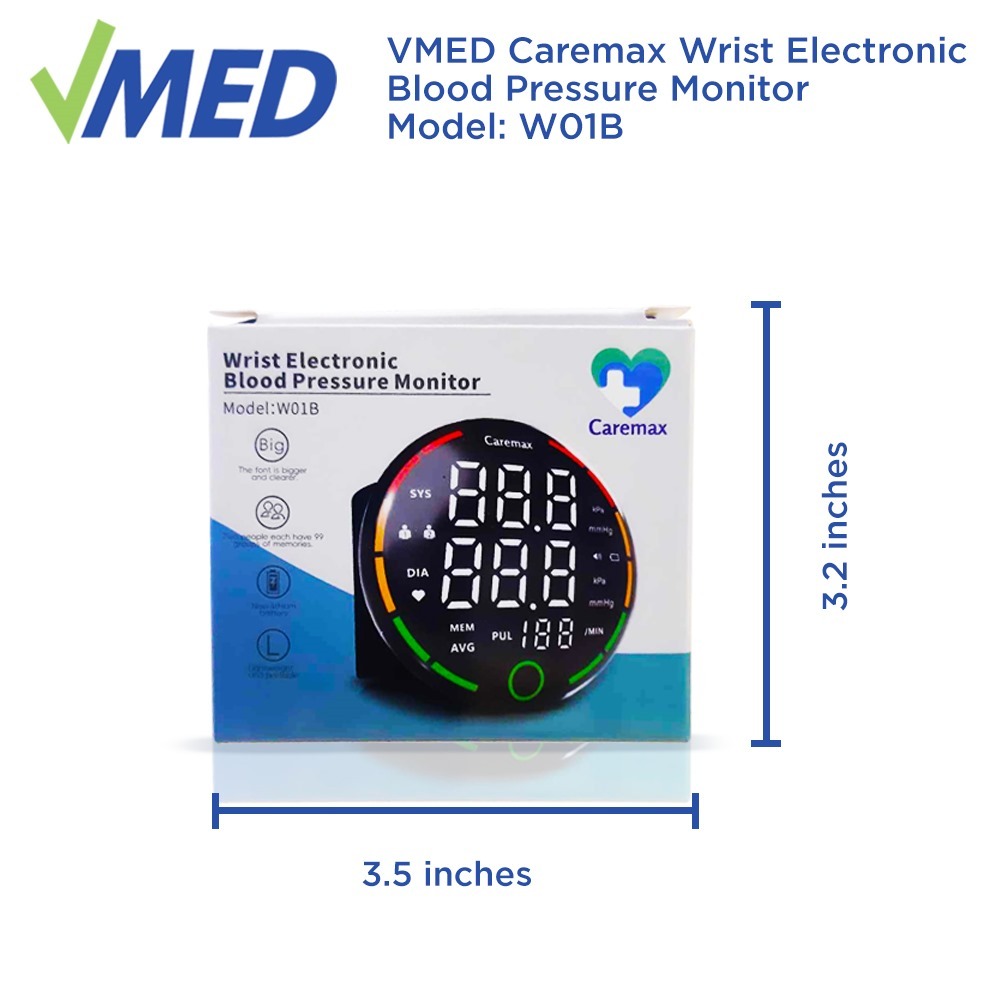 VMED Caremax Rechargeable Type-C Wrist Electronic Sphygmomanometer ...