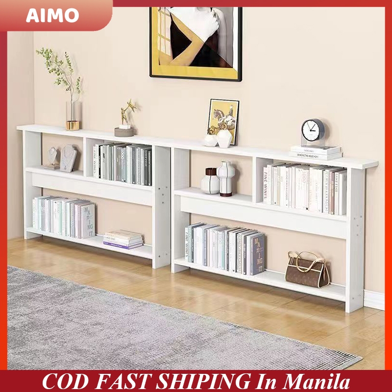 Bedroom Storage Rack Bedside Table Side Cabinet Wooden Shelf Long Side ...