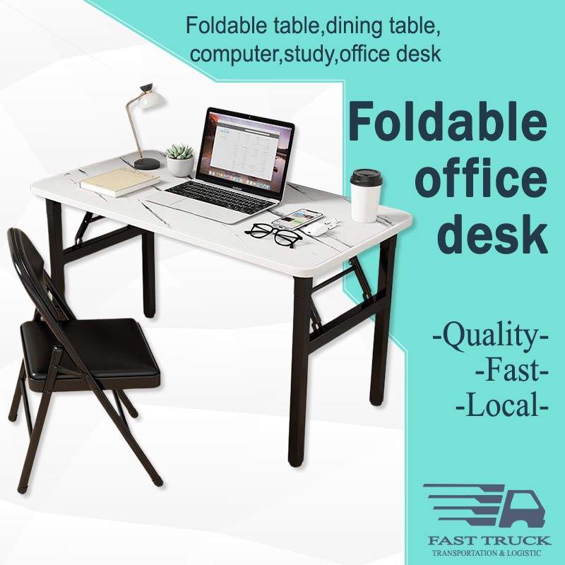 Foldable table desk dining desk 100*60 computer study desk ...