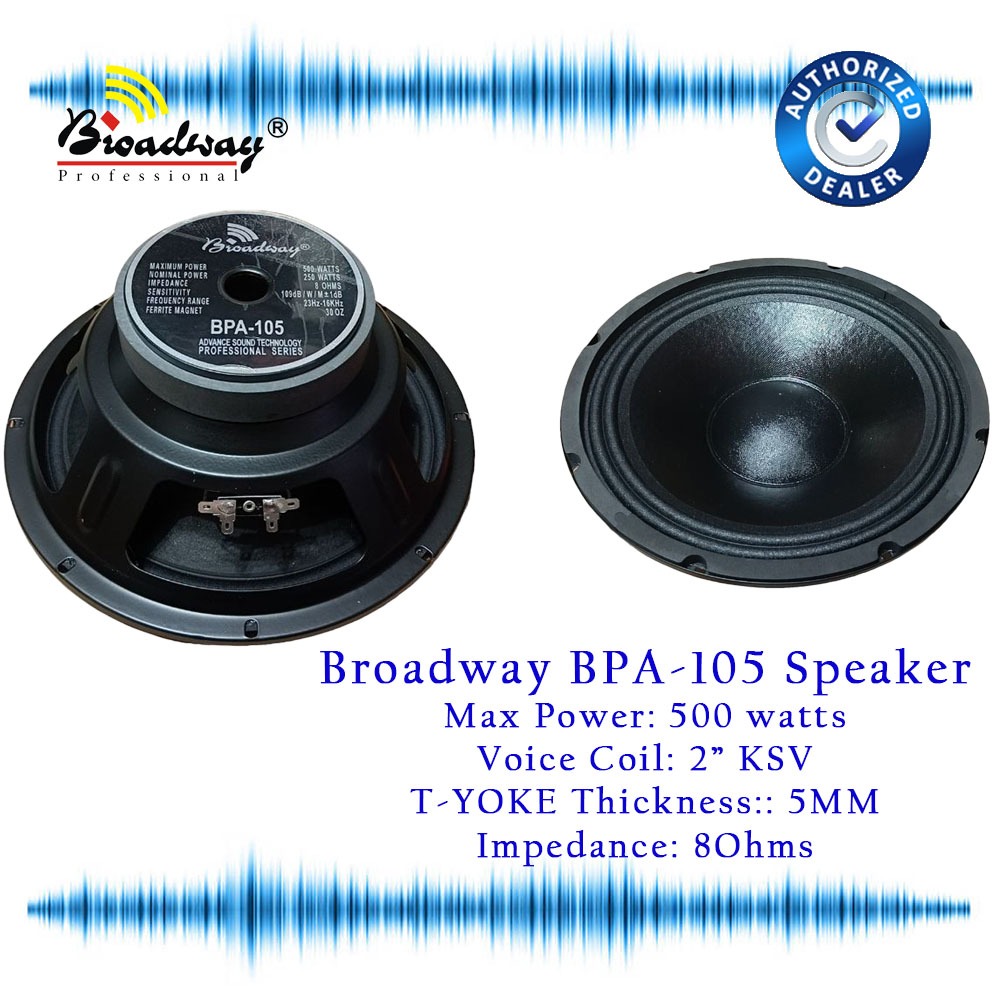 D10 500watts Broadway Speaker BPA-105 10" 500 watts Speaker | Shopee Philippines