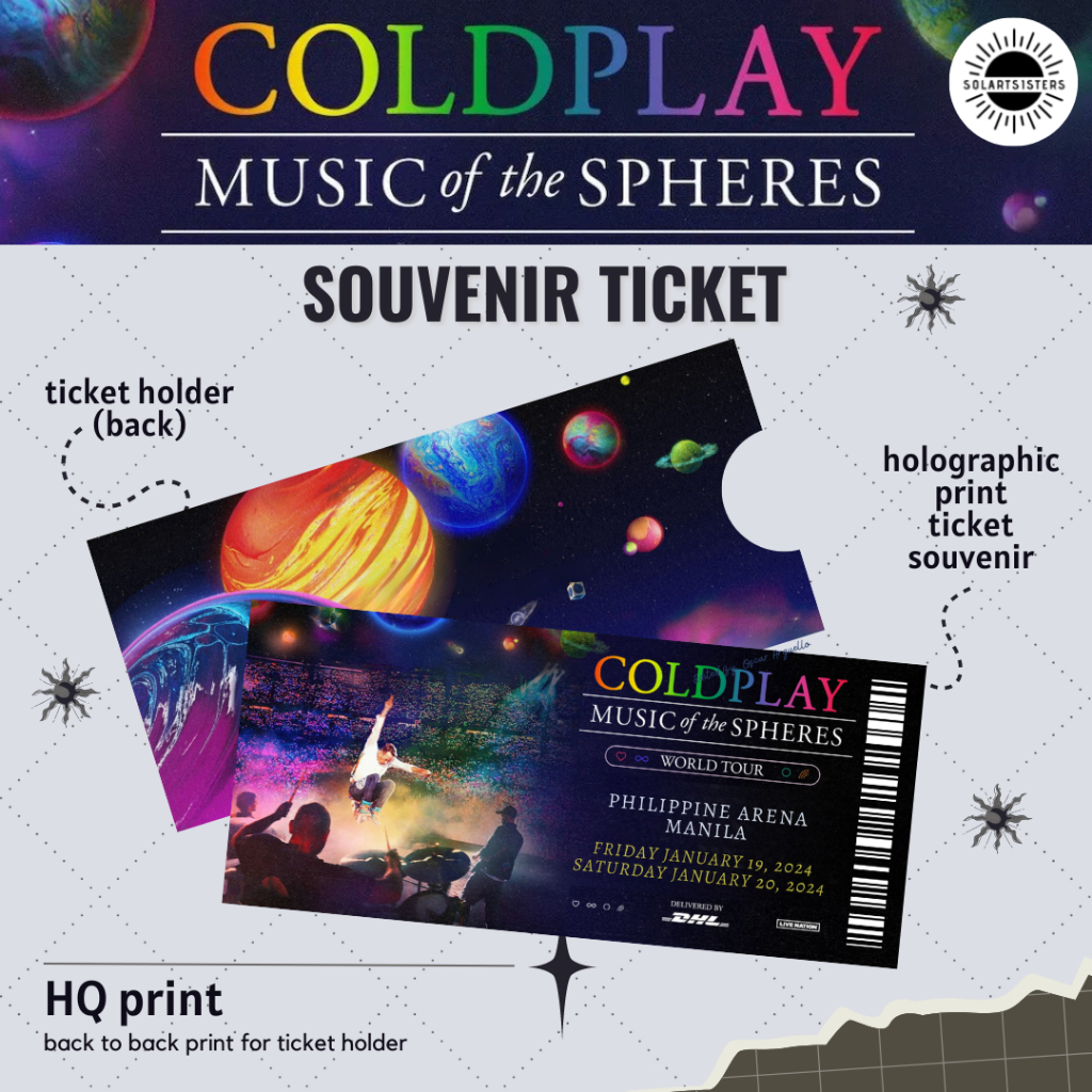 Fanmade COLDPLAY MOTSWT Ticket Merch Souvenir Music of the Spheres ...