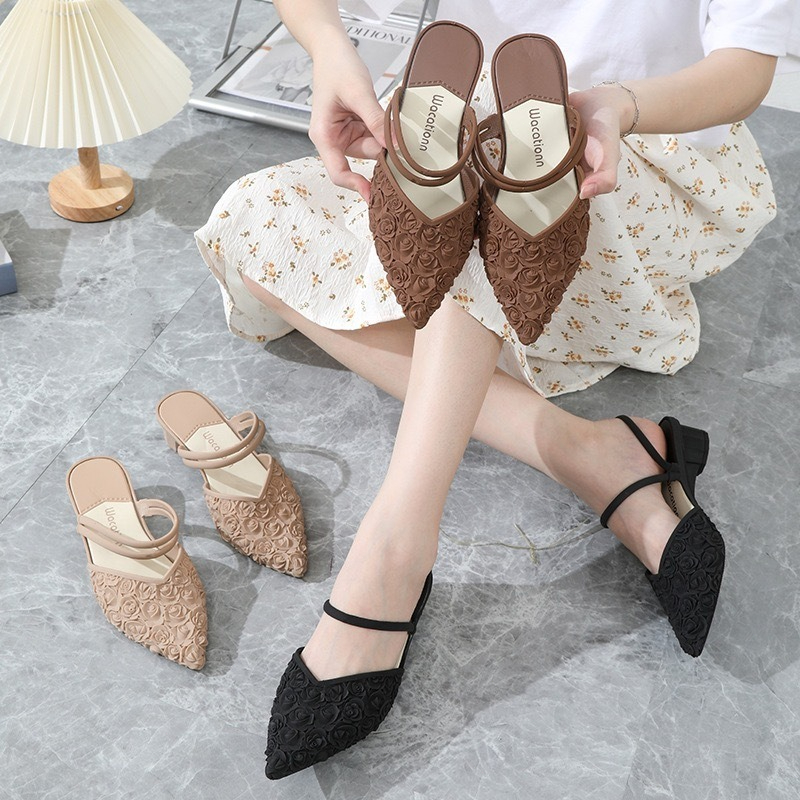 Size 36-40 Women's Fashion Low Heels Sweet Fairy Style Shoes Thick Heel ...