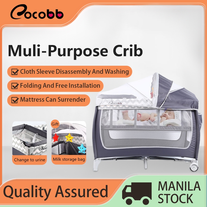 COCOBB Crib for baby Portable with mosquito with Diaper Table ...