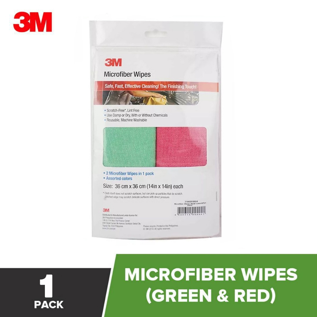 3M Microfiber Cloth Wipes Green & Red | Shopee Philippines