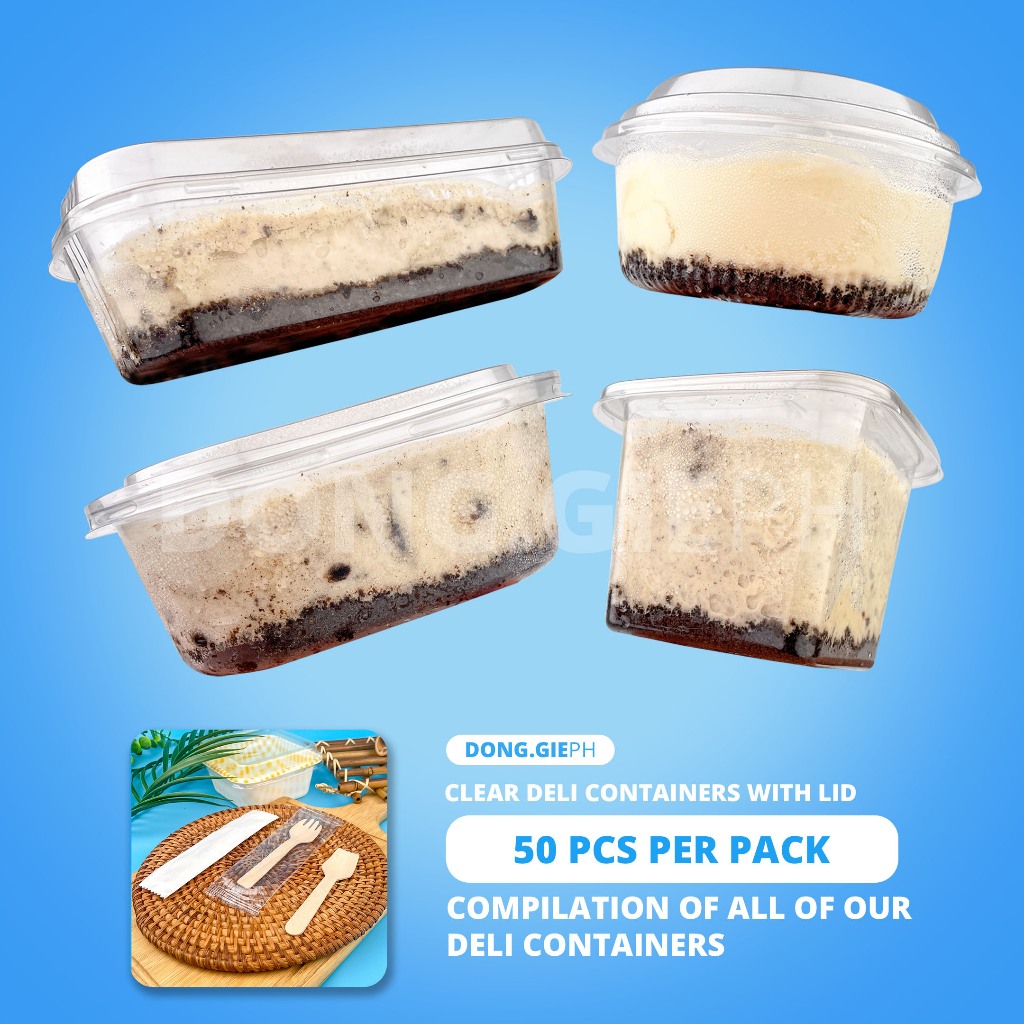 [50 SETS] Clear Deli Container with Lids for Desserts (Wholesale Price ...
