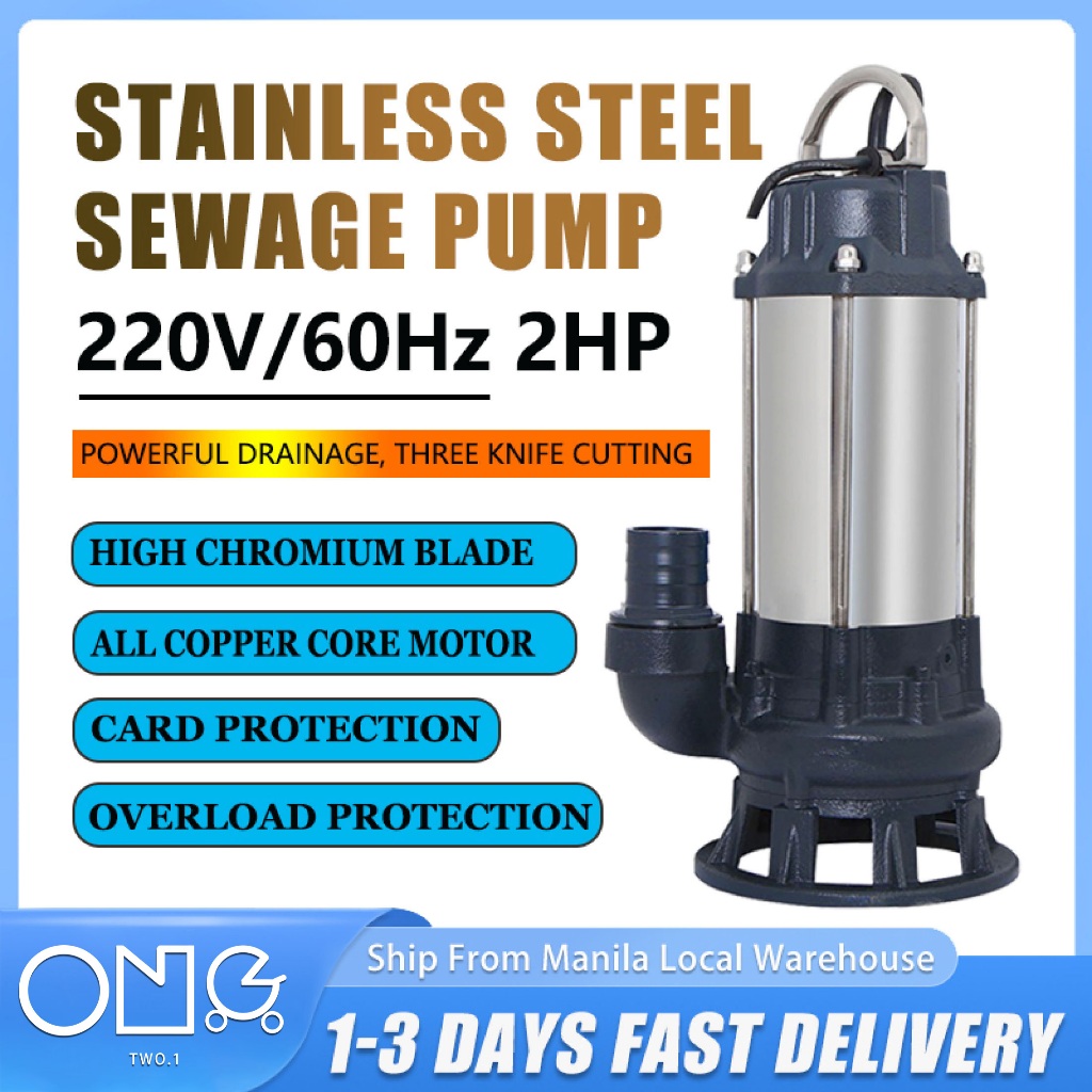 Submersible Pump 220V 60Hz Cutting Sewage Pump Small Dirty Water Ppump ...