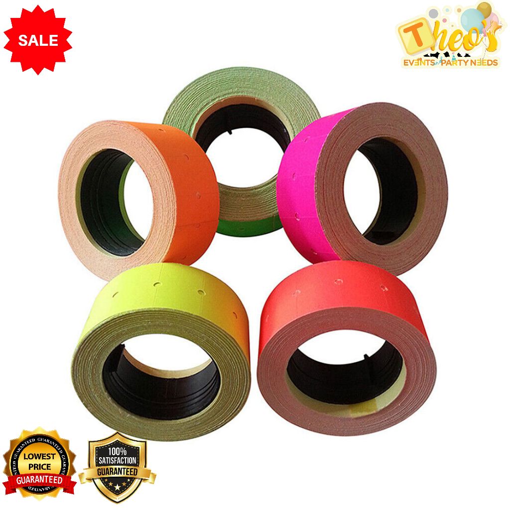 Price Tag Neon Random Color - 10 Rolls Labeller Price Tag Sticker for ...