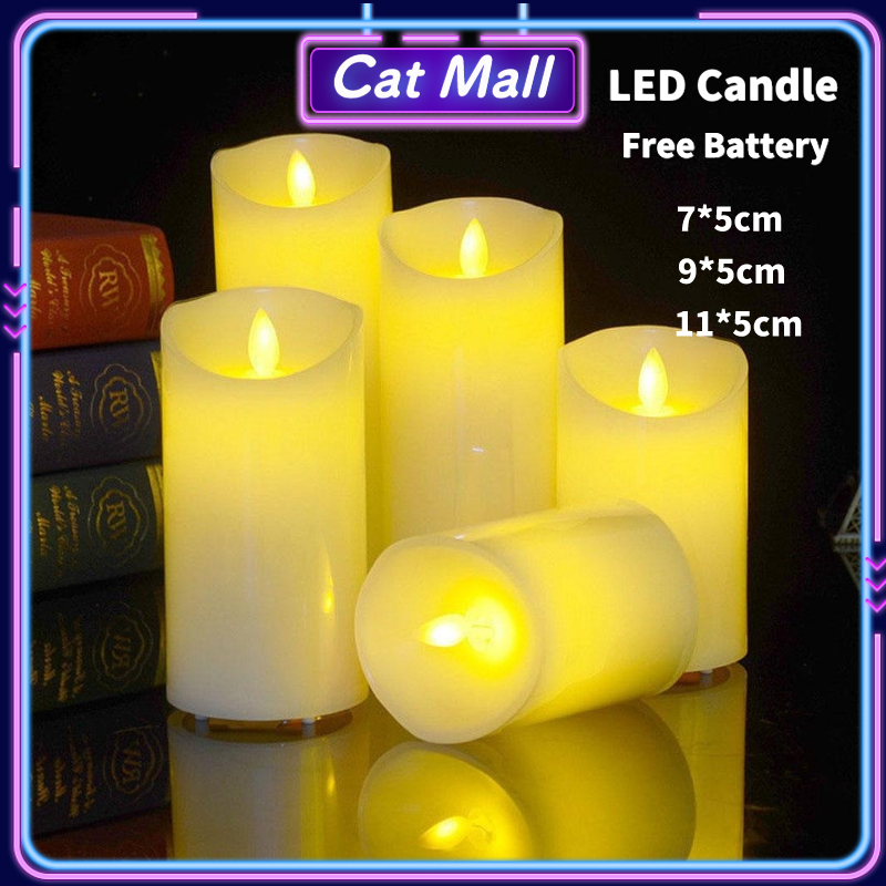 (Free Battery) LED Candle Battery Operated Flameless Candle With ...