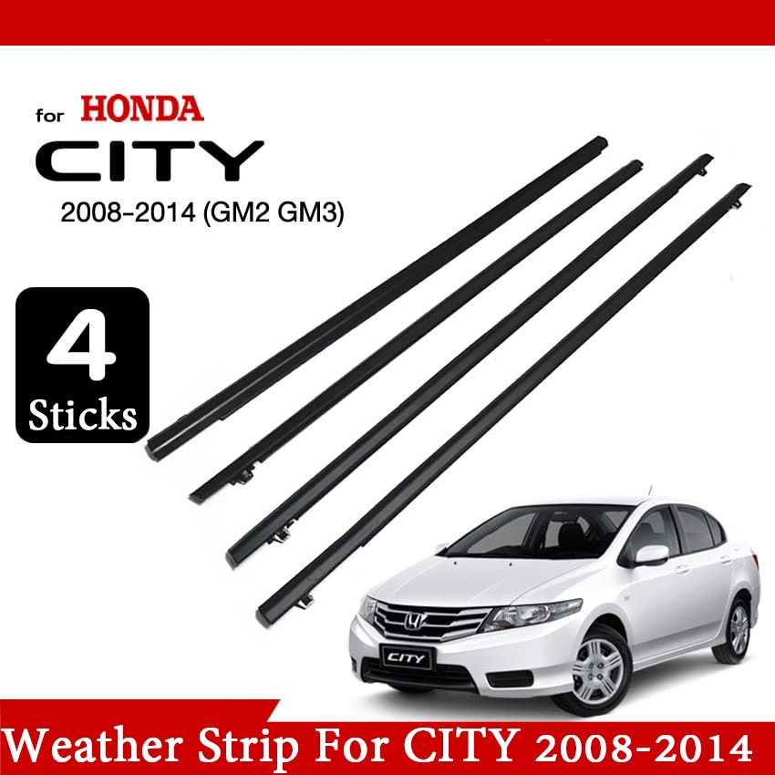 4pcs City Window Moulding Honda Weather Strip Plastic Trim Window Seal ...