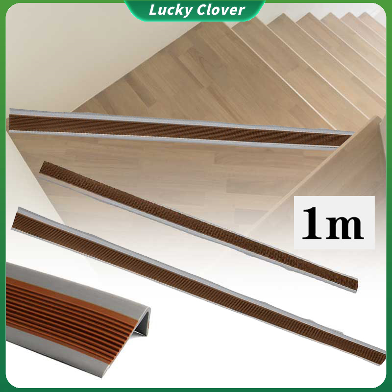 1Meter L-type PVC Rubber Stair Treads Self-Adhesive Non-Slip Stair Edge ...