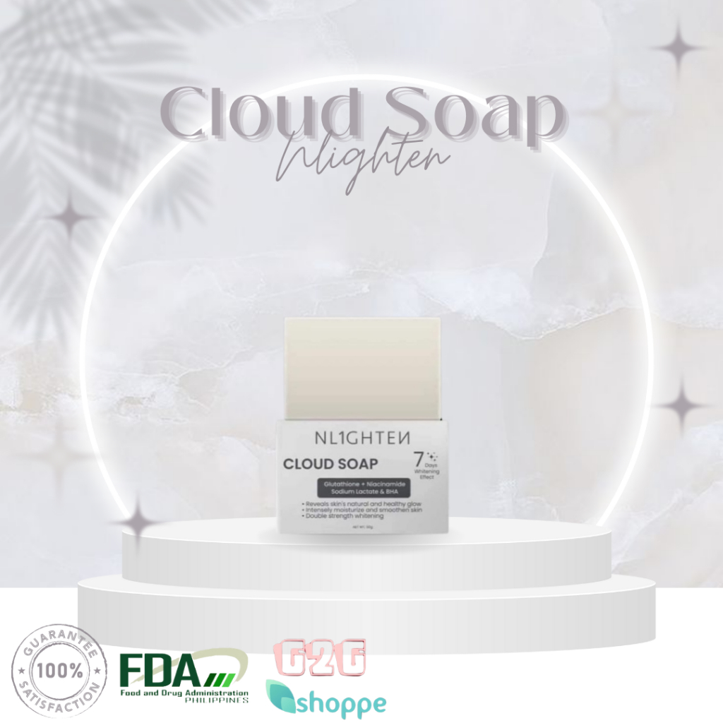 Nlighten Cloud Soap 7 Days Whitening Effect Glutathione Niacinamide ...